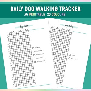 A5 Dog Walking Tracker, Printable Puppy Walker Journal, Simple Walking ...