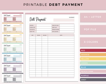Debt Printable A4 | Etsy