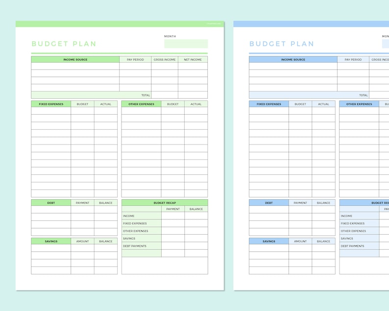 Editable Budget Planner Printable Fillable Budget Template - Etsy