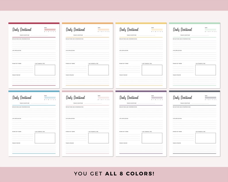 Printable Daily Devotional Scripture Study Bible Reading - Etsy