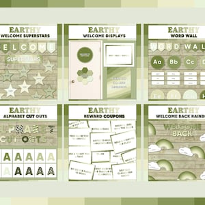 Green Classroom Decor Bundle | Calm Earthy Classroom Theme | Bulletin ...