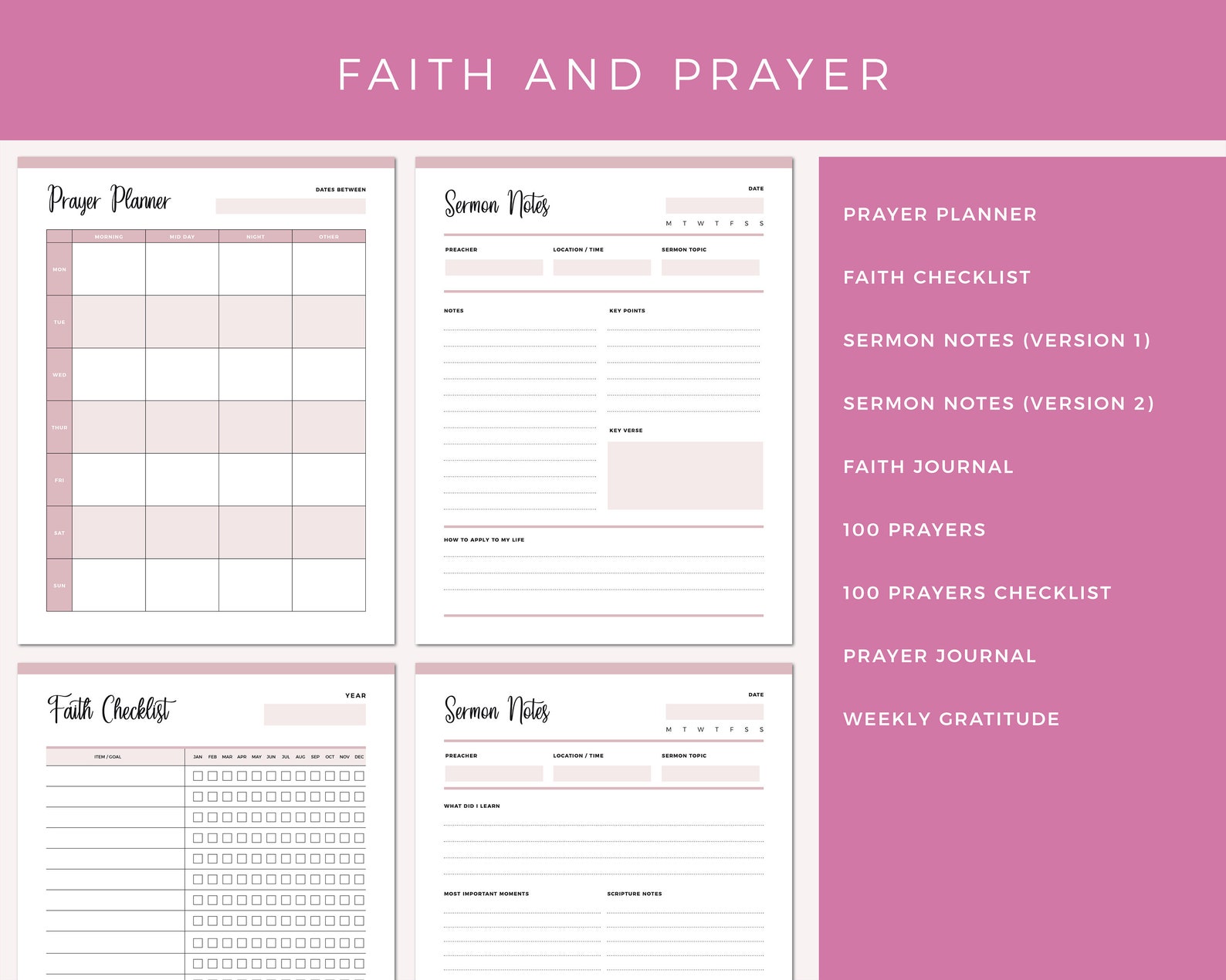 Printable Prayer Journal Bible Journaling Daily Bible - Etsy