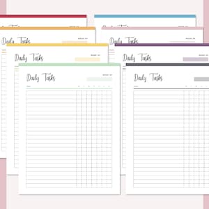 Printable Daily Checklist, Daily Task Checklist Template, Print at Home ...