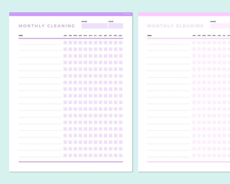 Editable Monthly Cleaning Checklist: Printable Chore Chart (fillable ...
