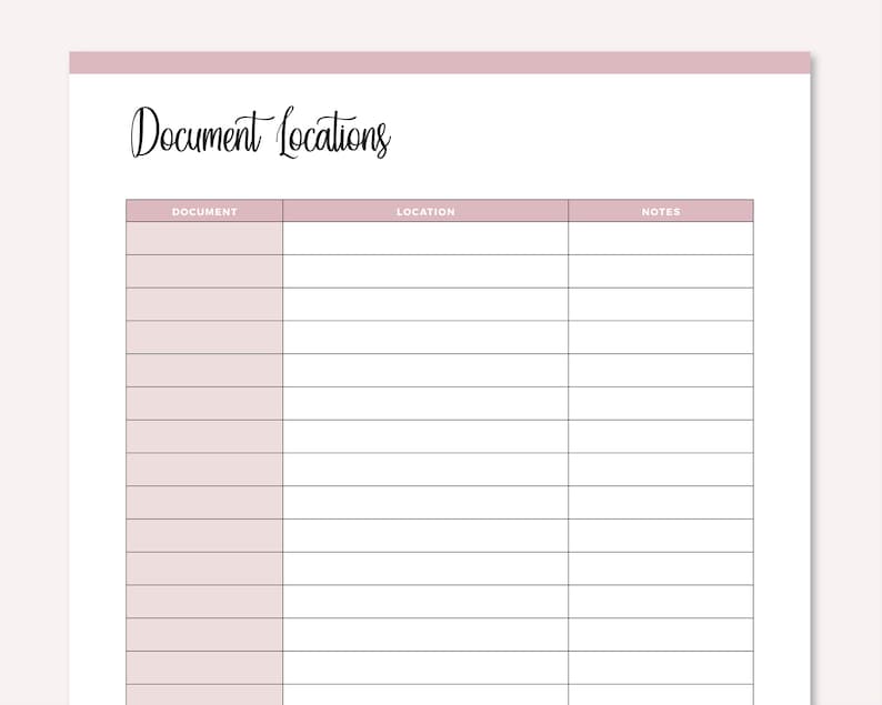 Printable Important Document Organizer Home Binder Document - Etsy