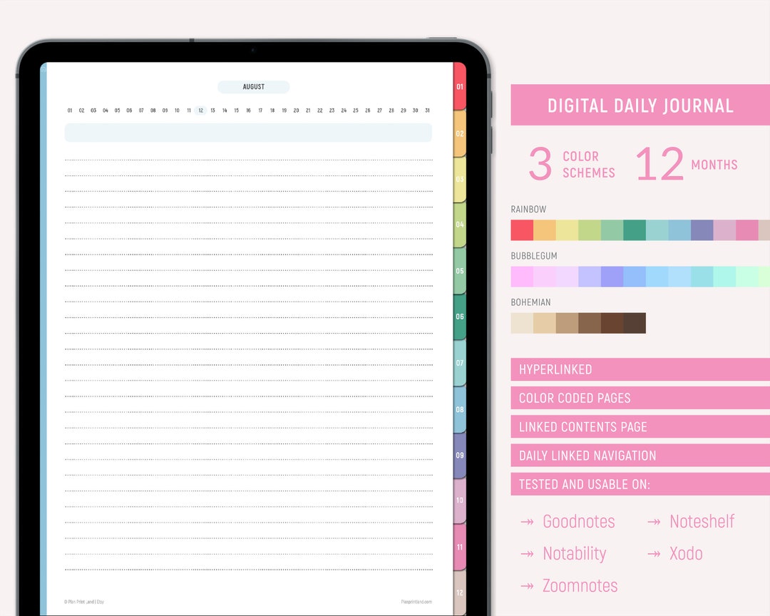 Digital Journal, Daily Journal Digital, Goodnotes Journal, Digital ...