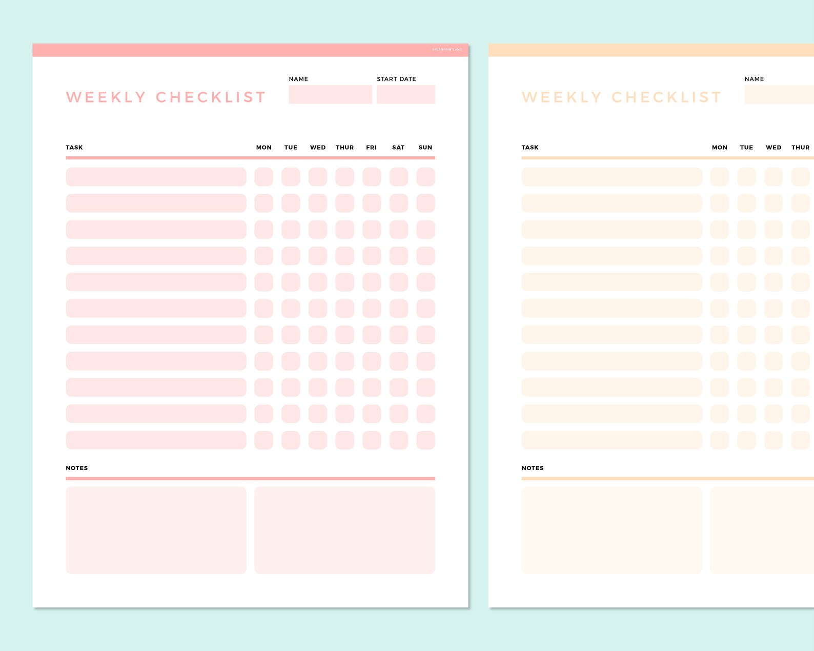 Editable Weekly Checklist Weekly Planner Weekly to Do List - Etsy