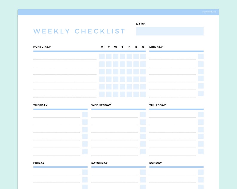 Editable Weekly Checklist Printable Fillable to Do List - Etsy Australia
