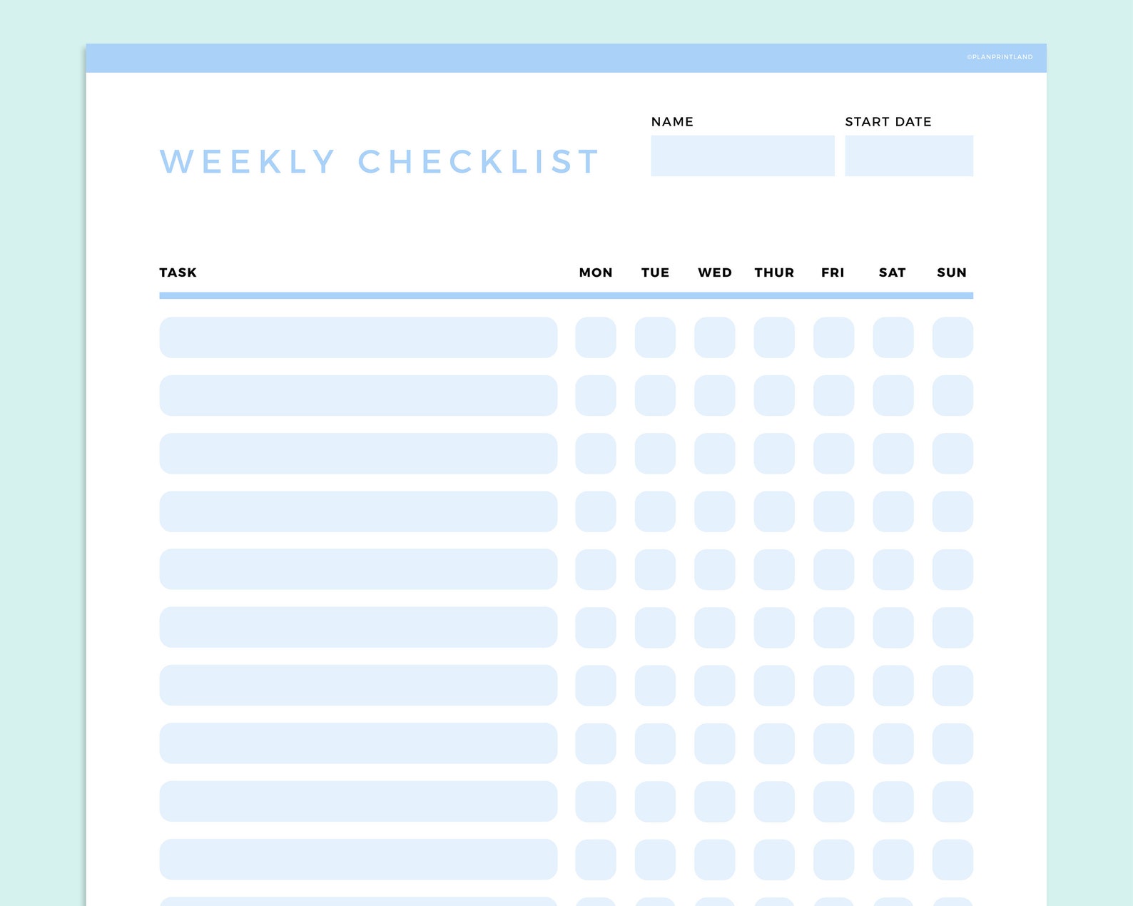 Editable Weekly Checklist Weekly Planner Weekly to Do List - Etsy