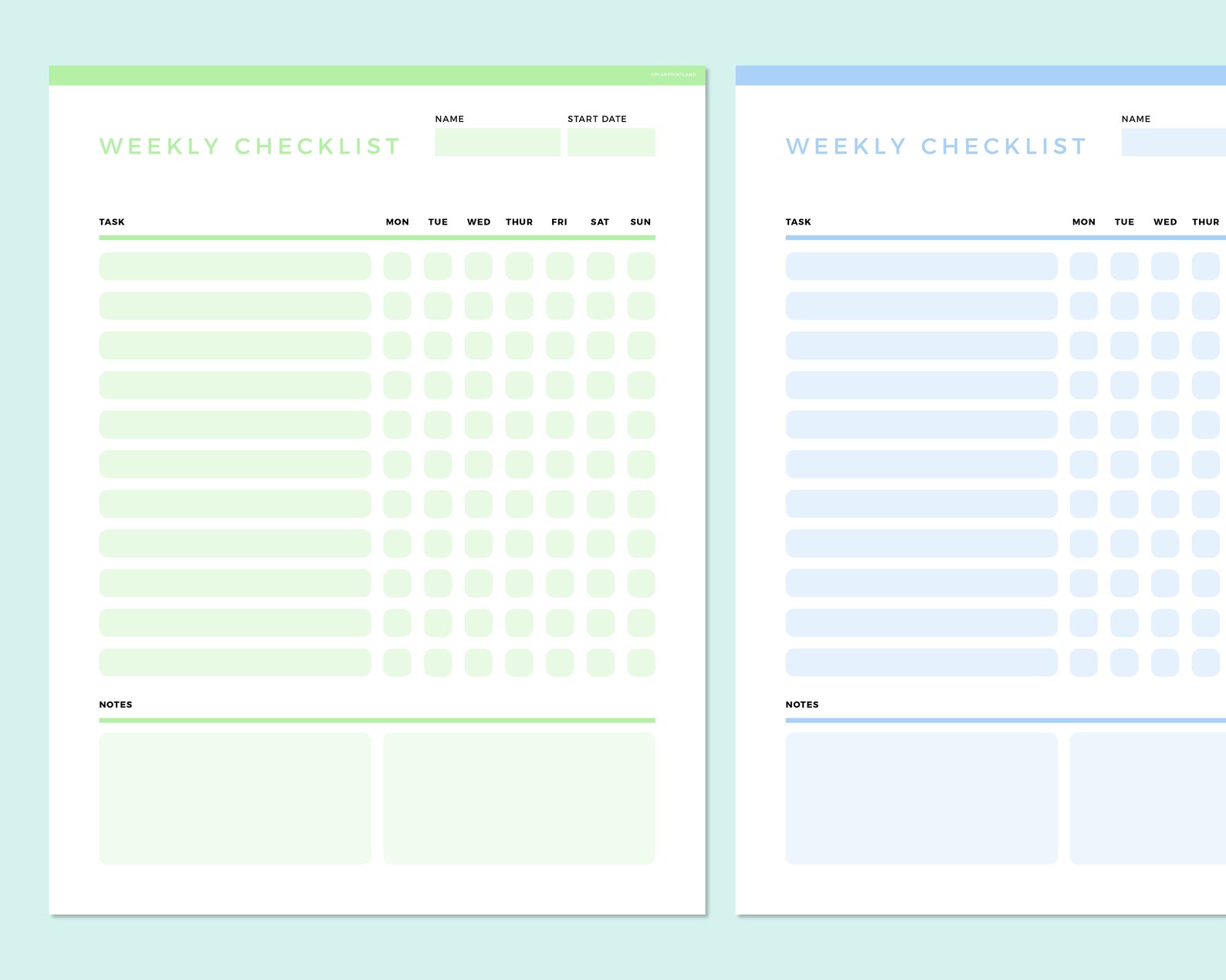 Editable Weekly Checklist Weekly Planner Weekly to Do List - Etsy