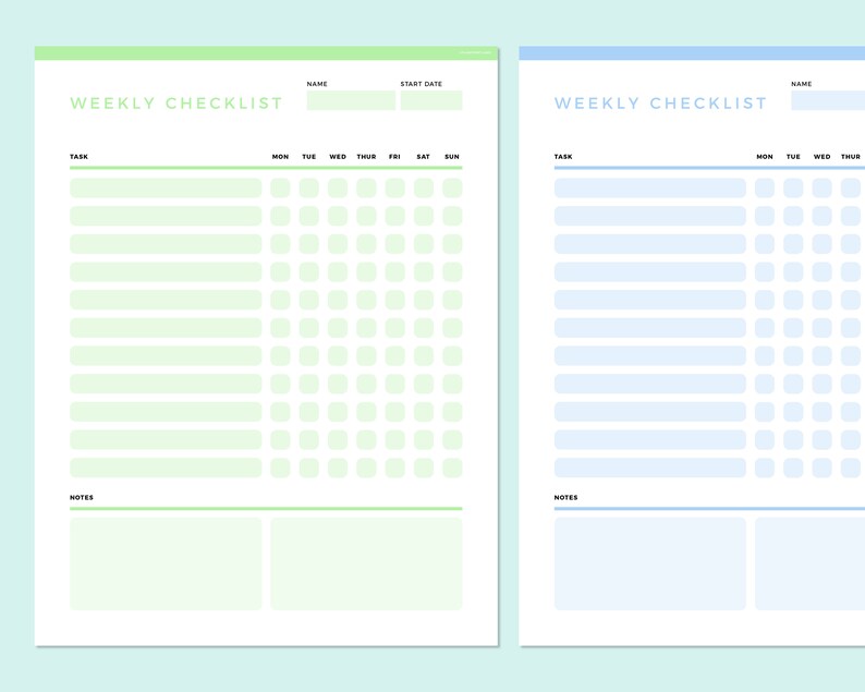 Editable Weekly Checklist, Weekly Planner, Weekly to Do List, Daily to ...