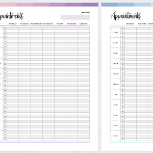 Appointment Book Printable for Small Business - Etsy