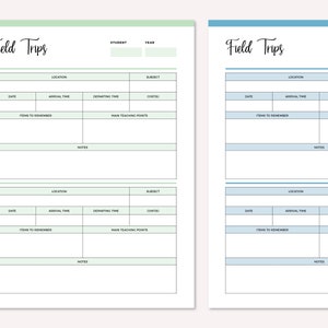 Homeschool Field Trip Planner Printable, Home School Excursion Planner ...