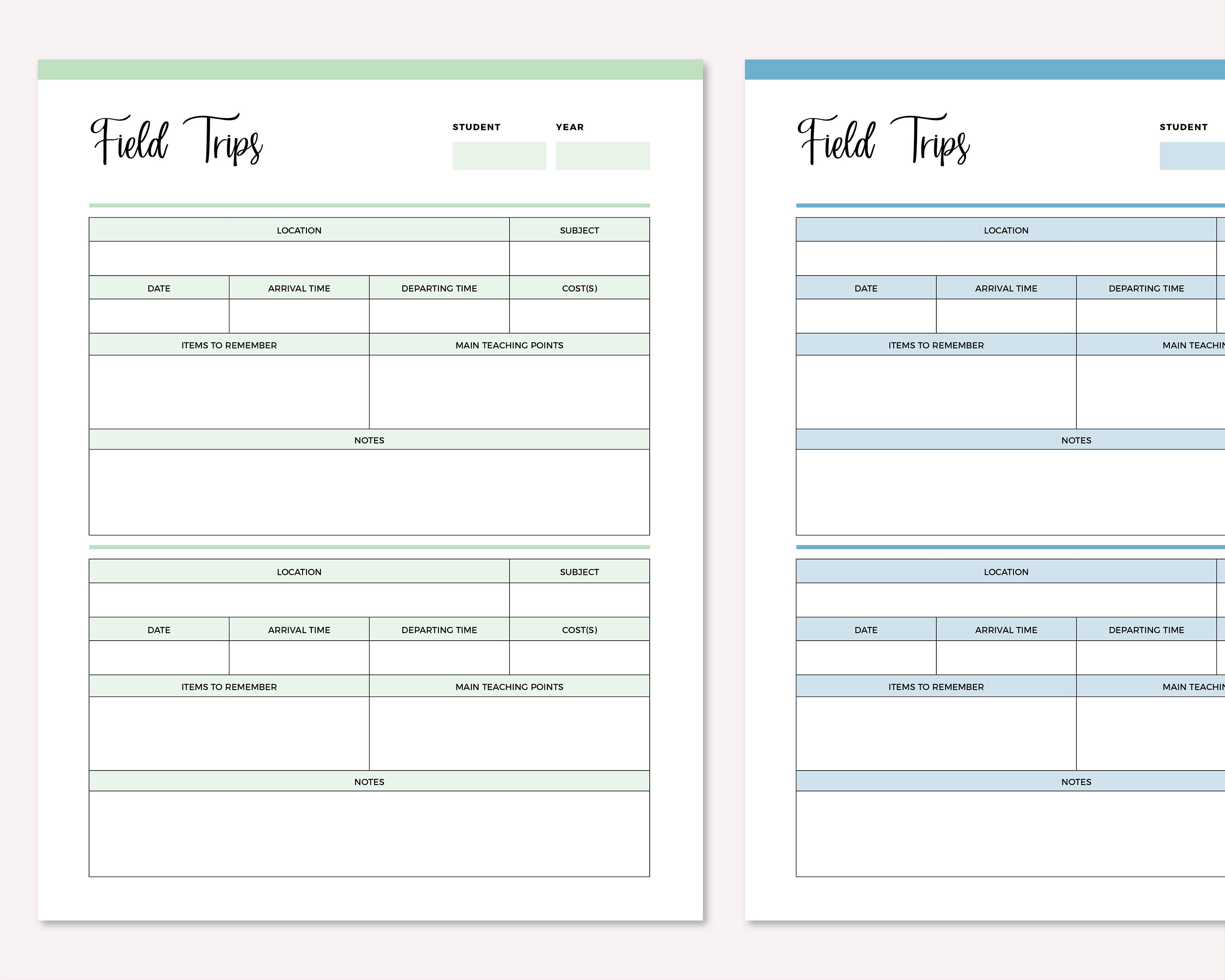 Homeschool Field Trip Planner Printable Home School Excursion - Etsy UK