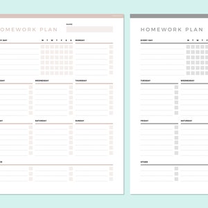 Editable Homework Checklist, Fillable Homework Planner, Printable ...