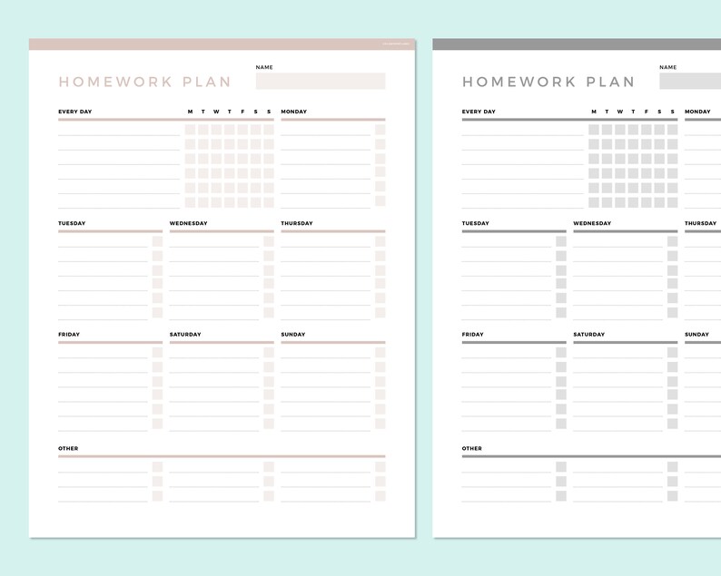 Editable Homework Checklist Fillable Homework Planner - Etsy