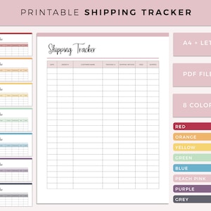 Printable Shipping Tracker, Shipping Log, Shipping Planner, Shipment ...