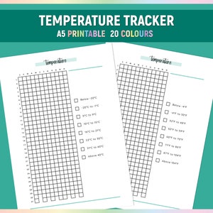 A5 Temperature Tracker, Printable Heat Journal, Simple Todays ...