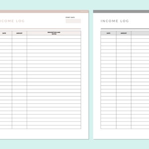 Editable Income Tracker Printable, Fillable Income Log, Side Hustle ...