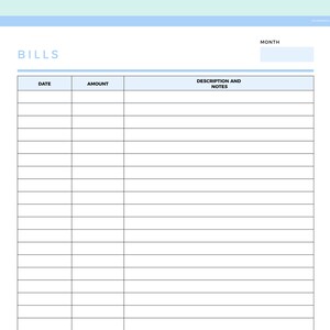 Editable Bill Tracker Printable, Bills Tracker, Monthly Bill Tracker ...