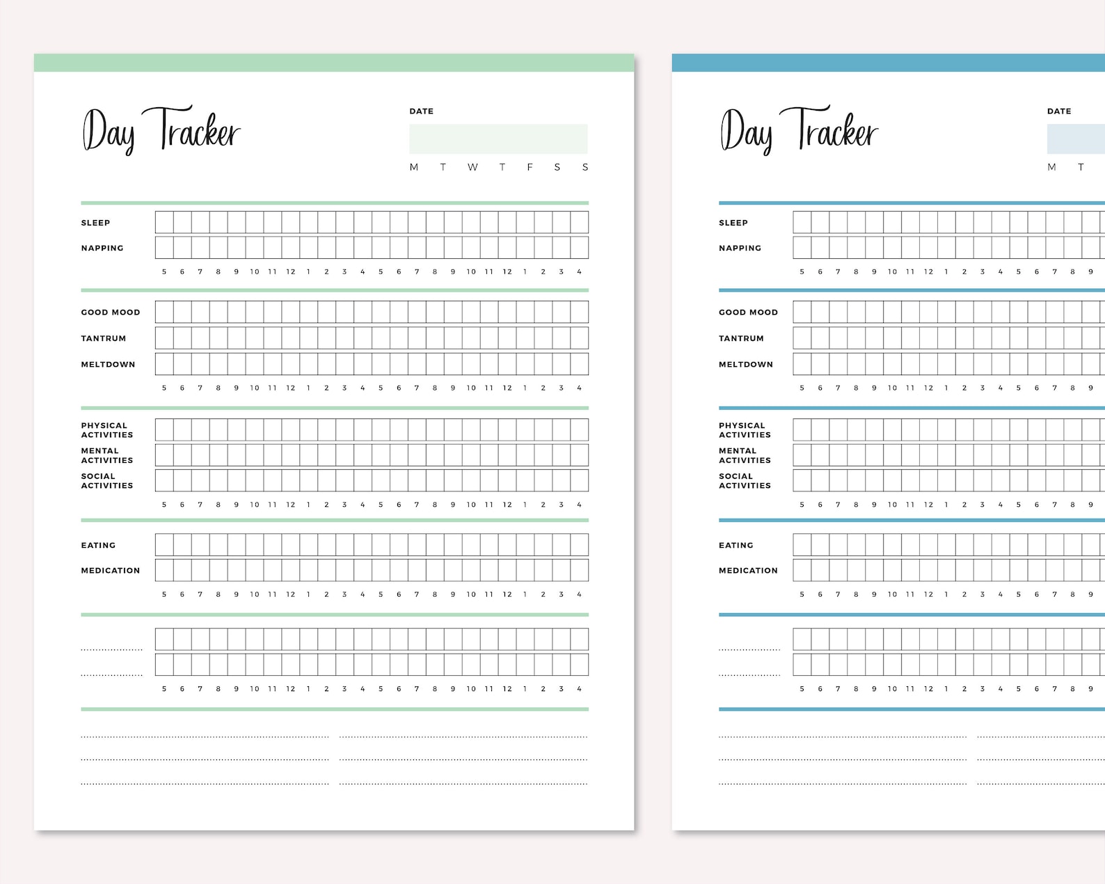 Autistic Child Care Log Printable Day Tracker Behavioural | Etsy UK