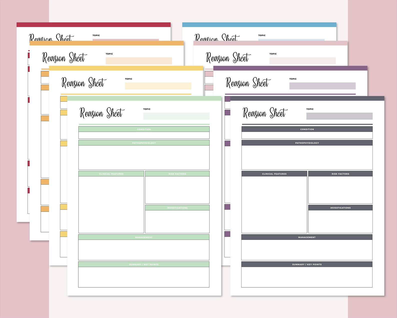 Printable Nursing Revision Sheet Condition Summary Nursing - Etsy