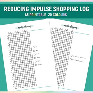 A5 Quit Shopping Tracker, Printable Stop Impulse Shopping Journal ...
