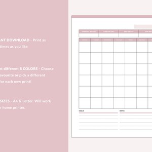 Printable Monthly Fitness Planner, Fitness Calendar, Exercise Planner ...