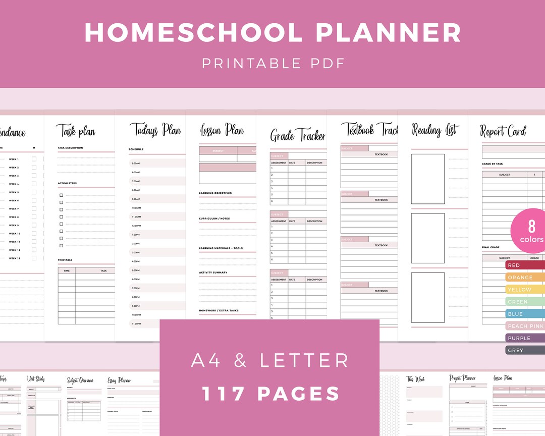 Homeschool Planner Printable | Home School Teacher Academic Planner ...