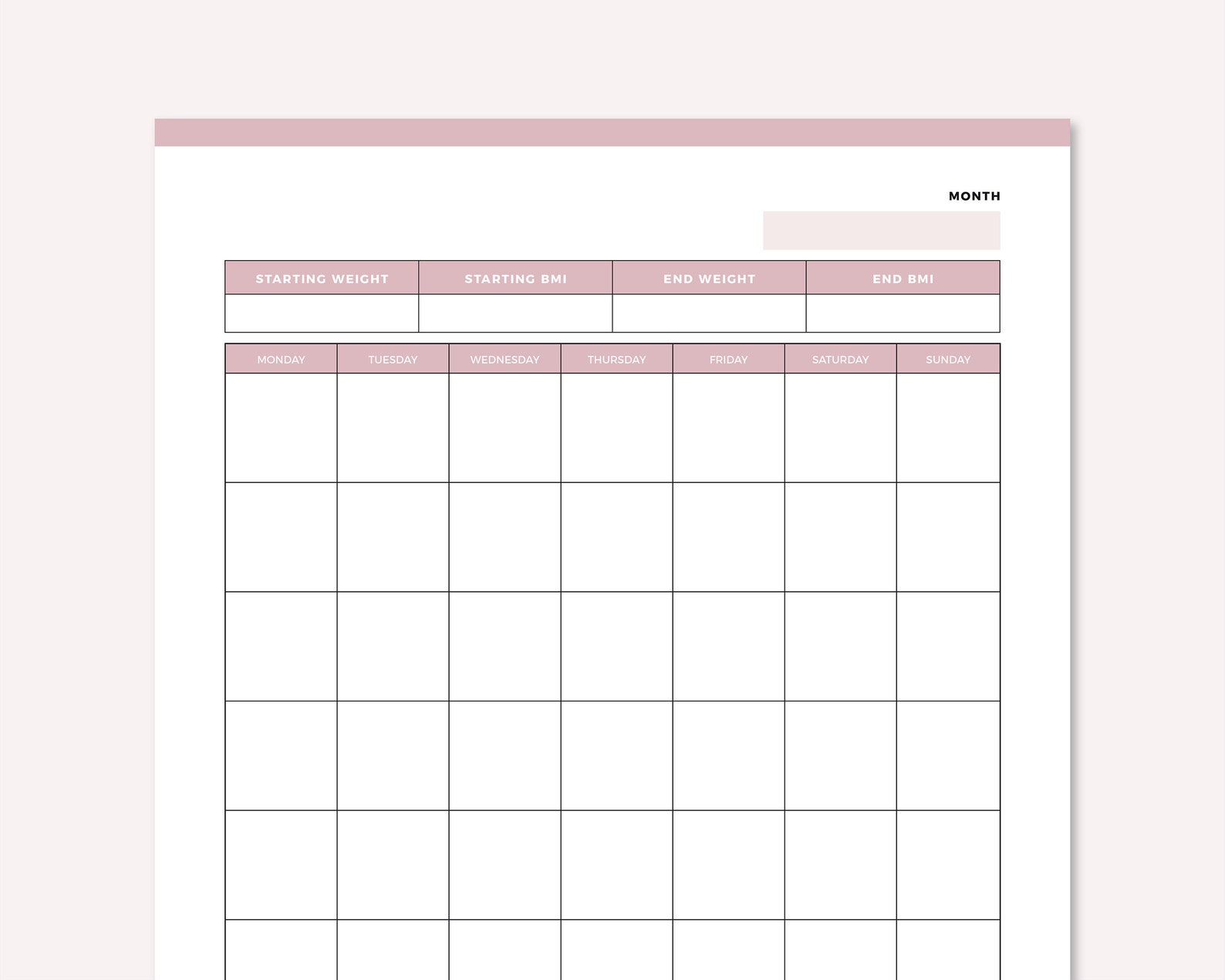 Printable Monthly Fitness Planner, Fitness Calendar, Exercise Planner ...