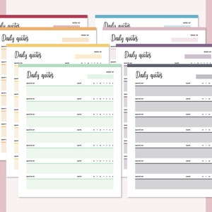 Printable Daily Quotes, Positive Quote Tracker, Daily Inspiration ...