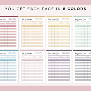 Printable Baby Growth Chart, Infant Growth Log, Growth Tracker, Newborn ...