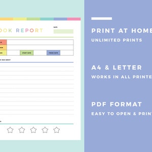 Printable Book Review Template for Kids, Childrens Book Report, Kids ...