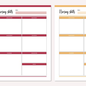 Nursing Skills Sheet Printable, Nursing Student Notes, Nursing School ...