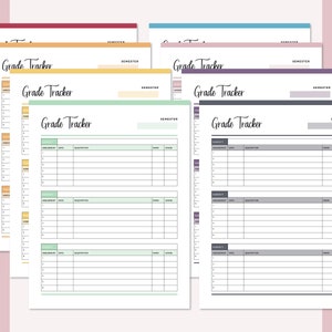 Printable Grade Tracker, Homeschool Gradebook, Student Grading Sheet ...