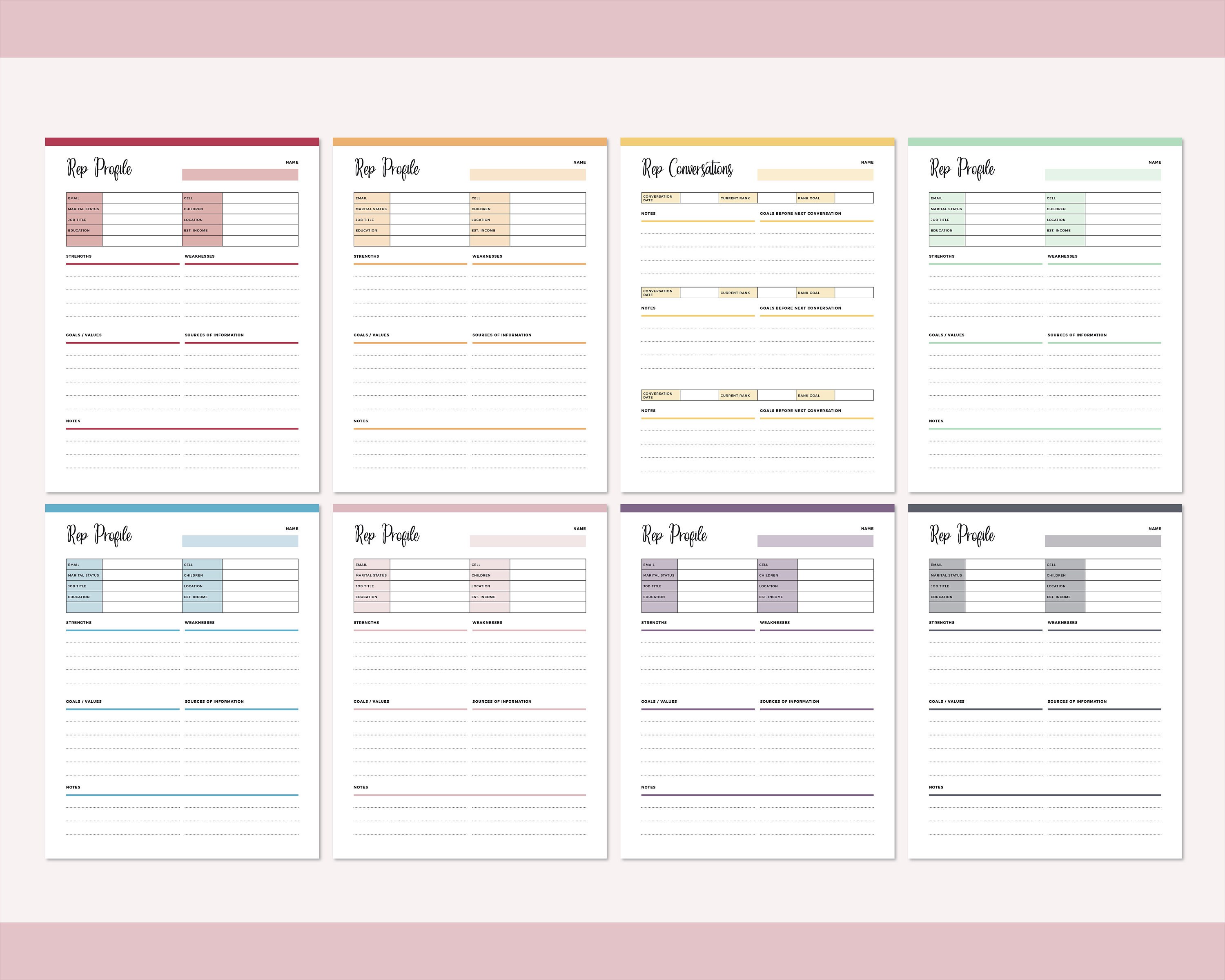 MLM Rep Profile MLM Business Planner Printable Direct | Etsy
