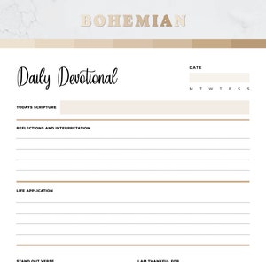 Daily Devotional Printable | Bible Scripture Study Template - Etsy