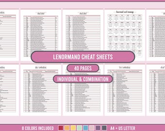 Learn Lenormand, Printable Lenormand Cards, Lenormand Cheat Sheet ...