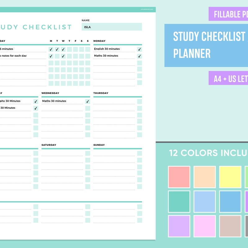 Student Checklist - Etsy