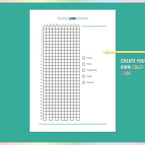A5 Chronic Pain Tracker, Printable Pain Journal, Simple Body Ache Chart ...
