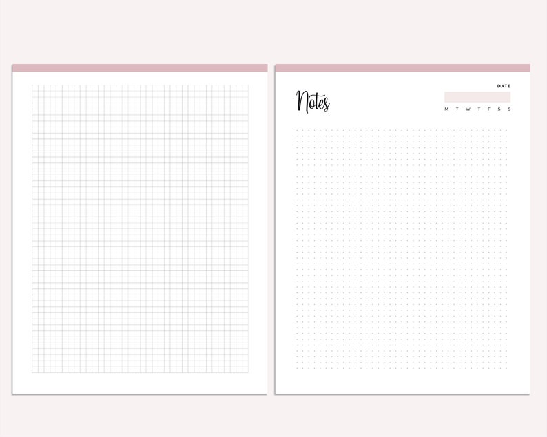 Printable Notes Pages | Print at Home Planner Pages Note Taking Pack ...