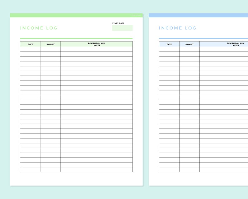 Editable Income Tracker Printable Fillable Income Log Side - Etsy UK