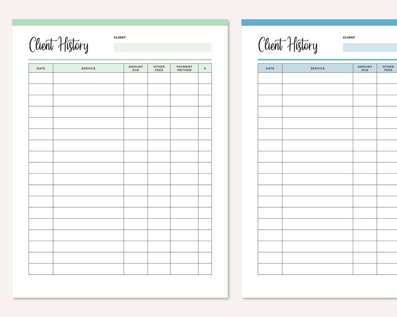 Printable Client Book, Client Payment Log, Business Payment Tracker ...