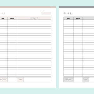 Editable Bill Tracker Printable, Bills Tracker, Monthly Bill Tracker ...