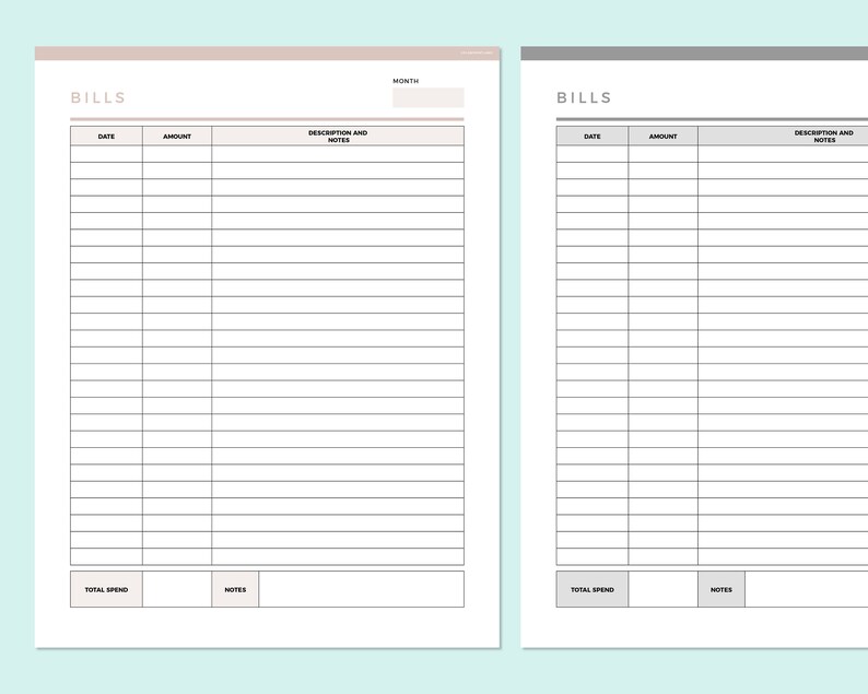 Editable Bill Tracker Printable, Bills Tracker, Monthly Bill Tracker ...