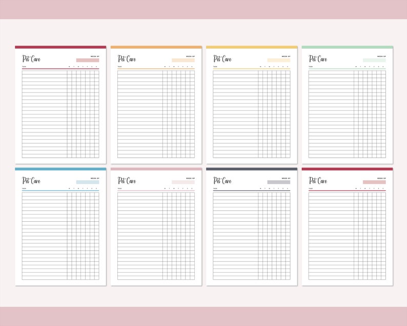 Printable Pet Care Chart, Daily Pet Care List for Adults and Kids ...
