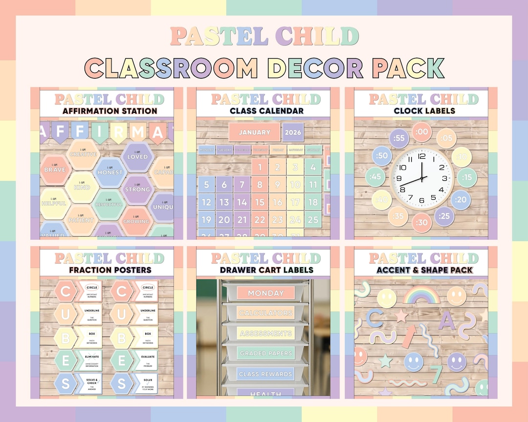 Bright Pastel Classroom Decor Bundle | Pastel Child Theme | Colorful ...