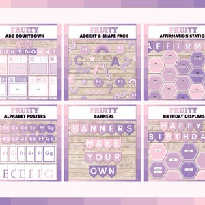 Pink and Purple Classroom Decor Bundle - Teacher Class Decorations - Etsy