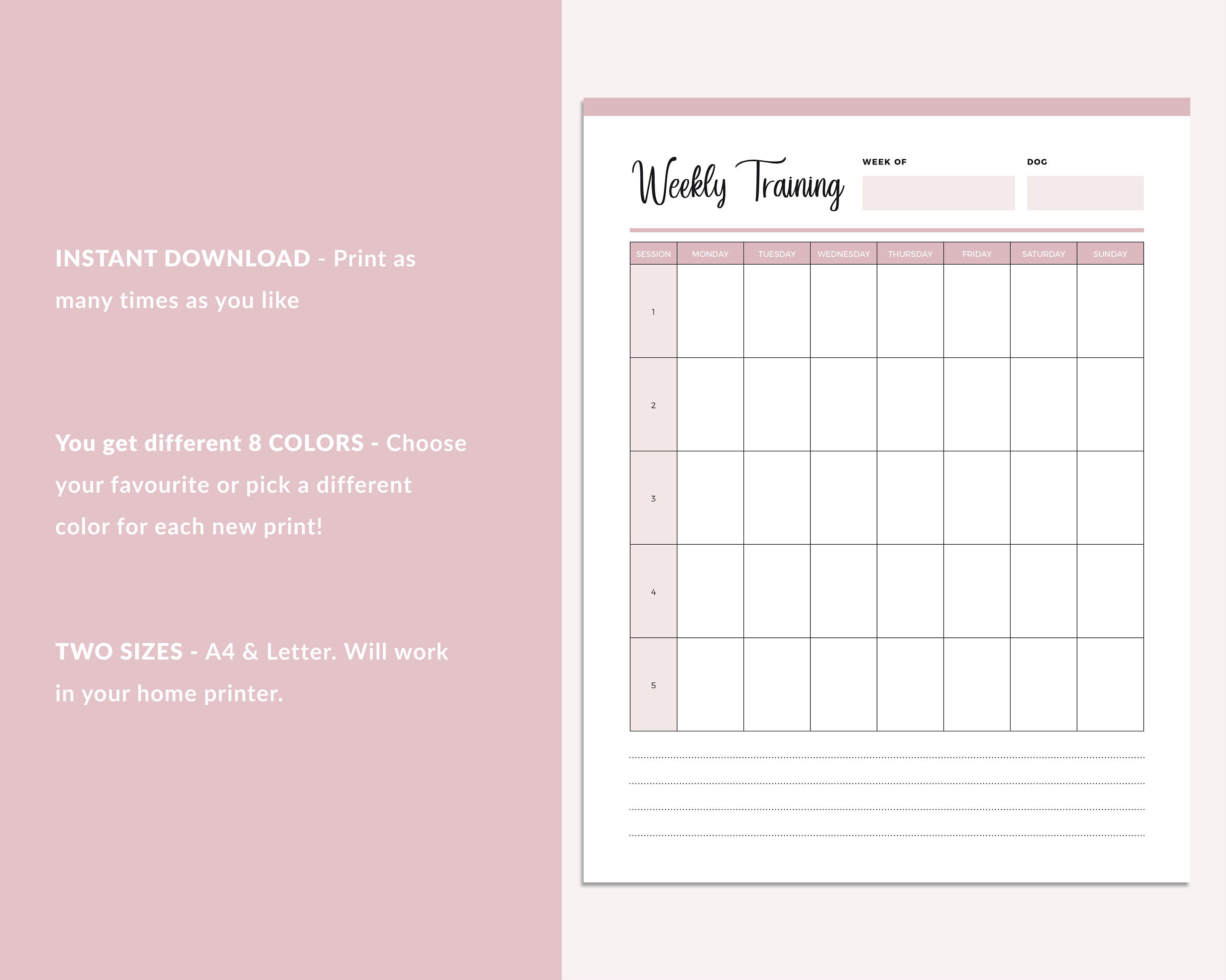 Printable Dog Training Schedule Puppy Training Planner - Etsy