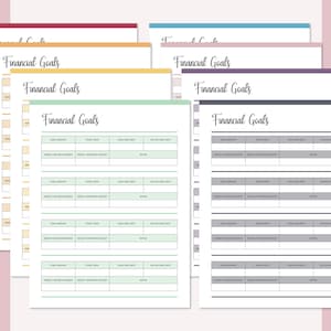 Printable Financial Goals Sheet, Financial Planning, Budget Planner ...